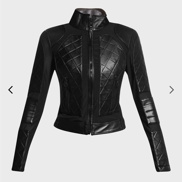 blanc noir | Jackets & Coats | Blanc Noir Quilted Leather And Mesh Moto Jacket | Poshmark